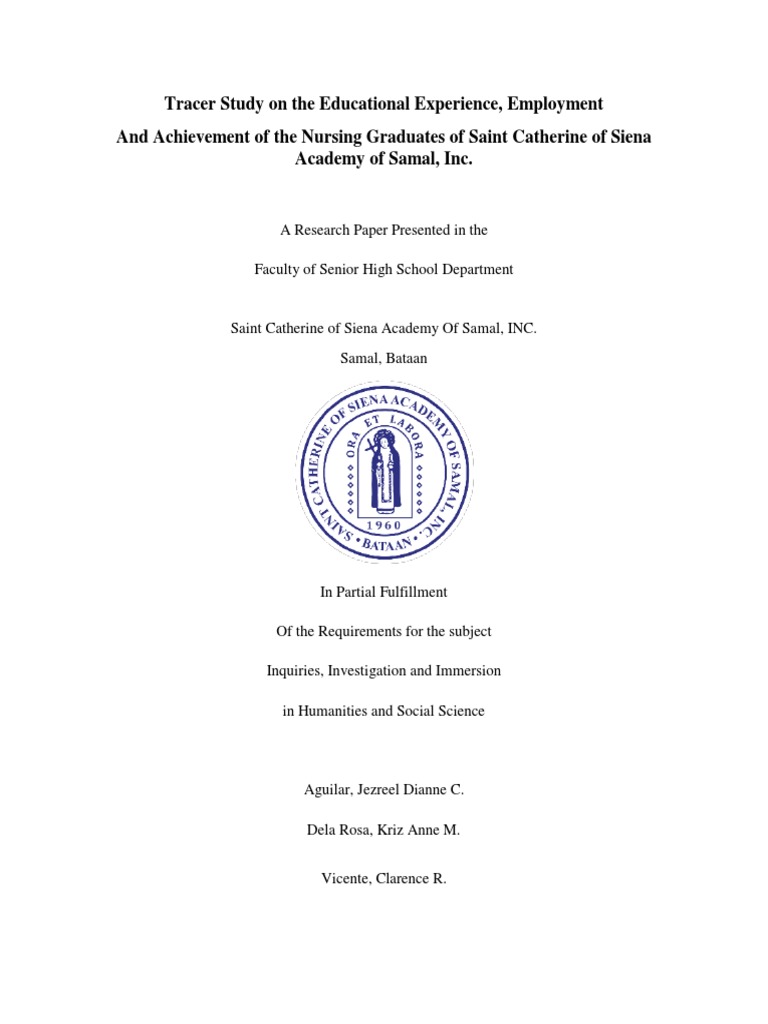 Tracer Study Final Draft 2020 | PDF | Nursing | Teachers