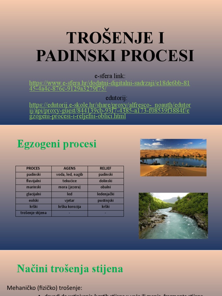 Trošenje I Padinski Procesi | PDF