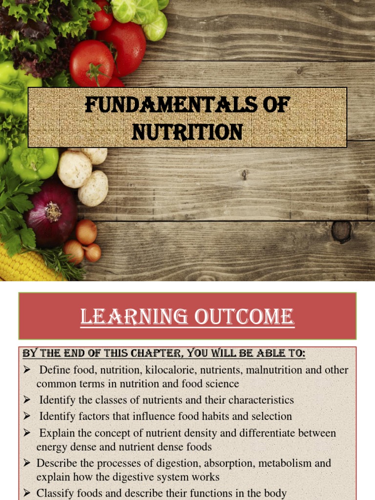 1.fundamentals of nutrition-BHM | PDF | Nutrients | Foods