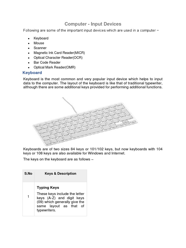 Input Devices | PDF | Computer Keyboard | Design