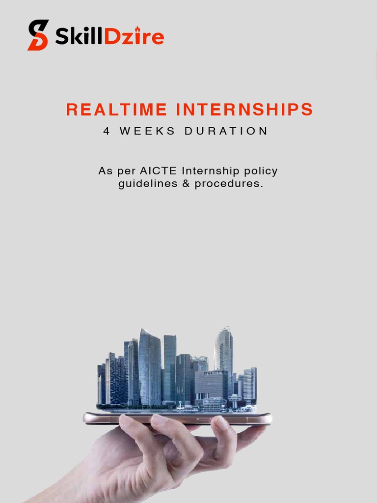 Realtime Internships: 4 Weeks Duration As Per AICTE Internship Policy ...