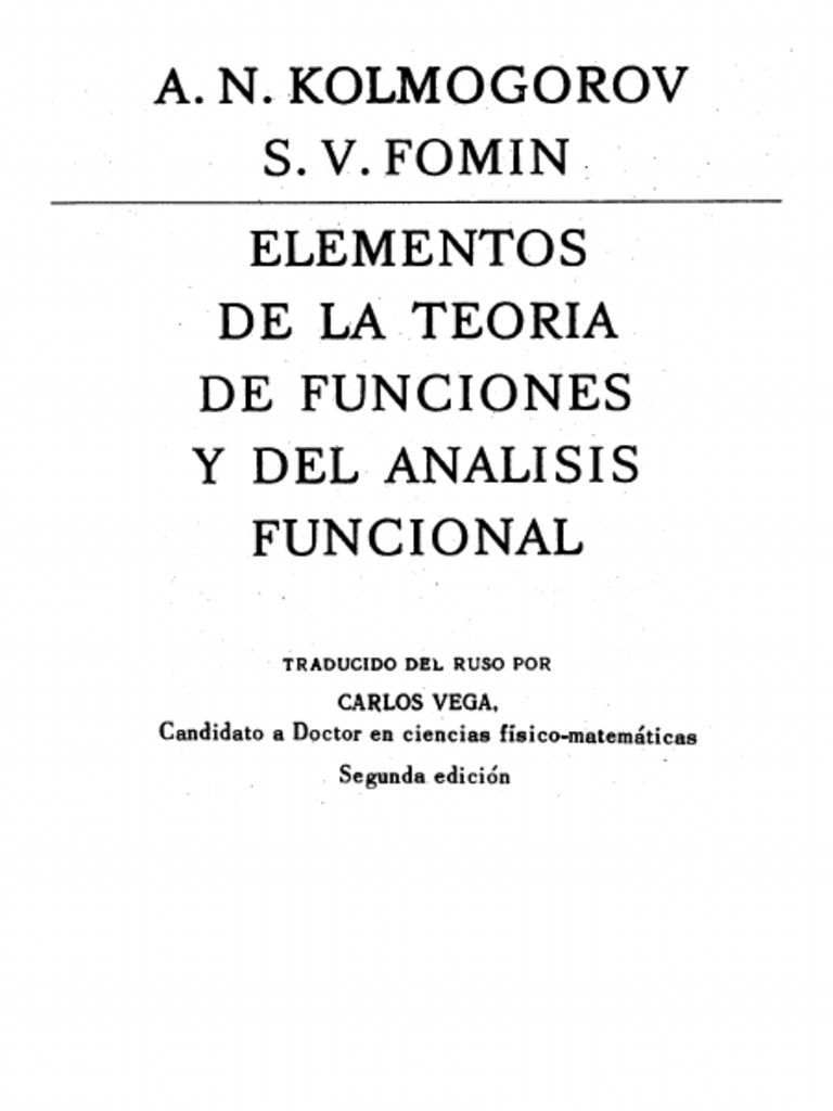 Functional Analysis Kolmogorov | PDF