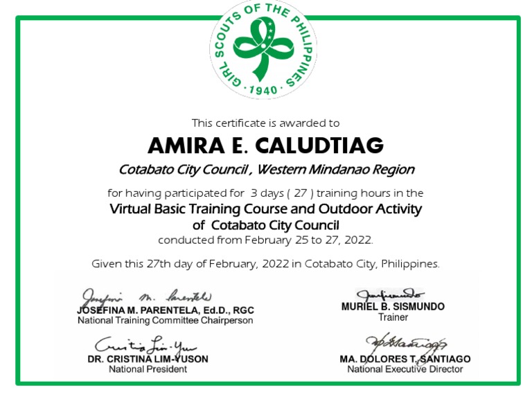 Editable Template Standard GSP Training Certificate For Face To Face ...