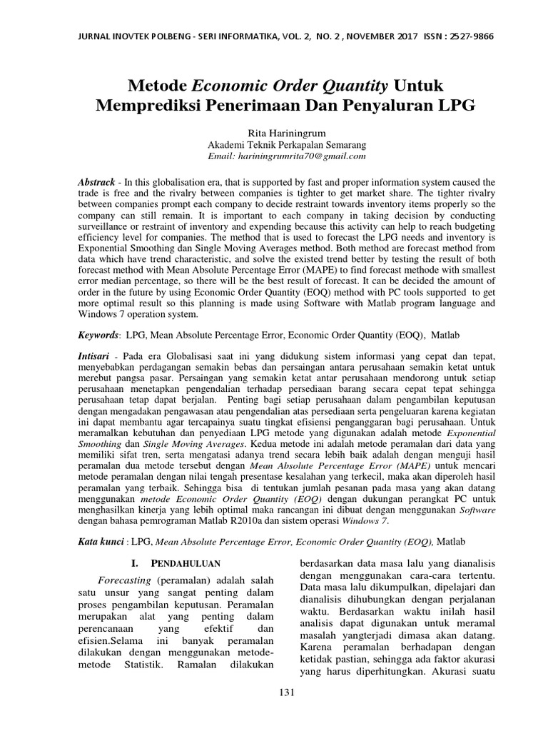 Metode Economic Order Quantity Untuk Mem 07f3e22c | PDF