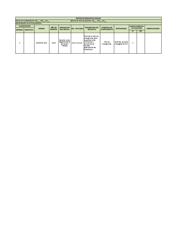 Formato Matriz Legal | PDF