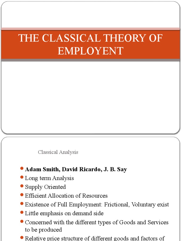 Classical Theory of Employent | PDF | Business | Finance & Money Management