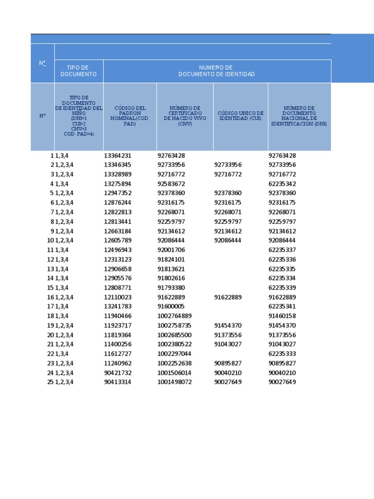 Padron Municipio Precarga Mun. Dist. de Santa Rosa | PDF | Comunicación ...