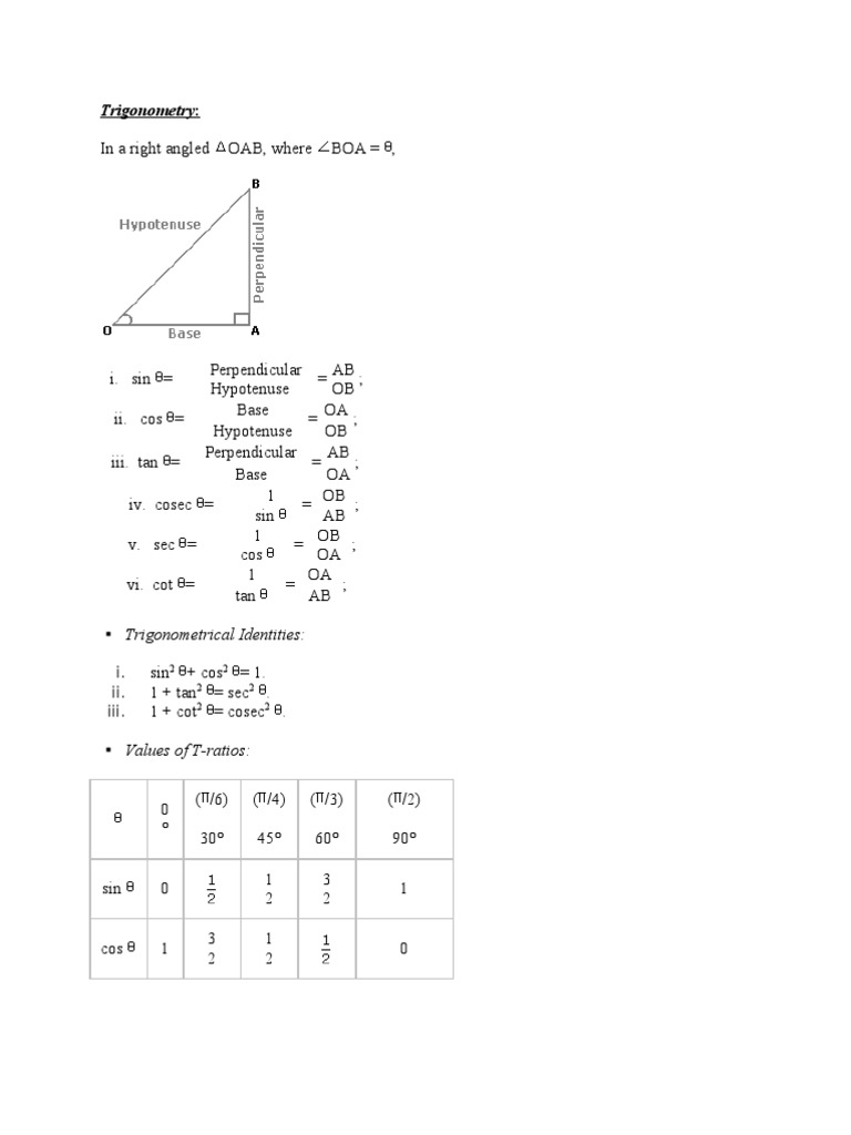 Trigonometry:: I. Ii. III | PDF