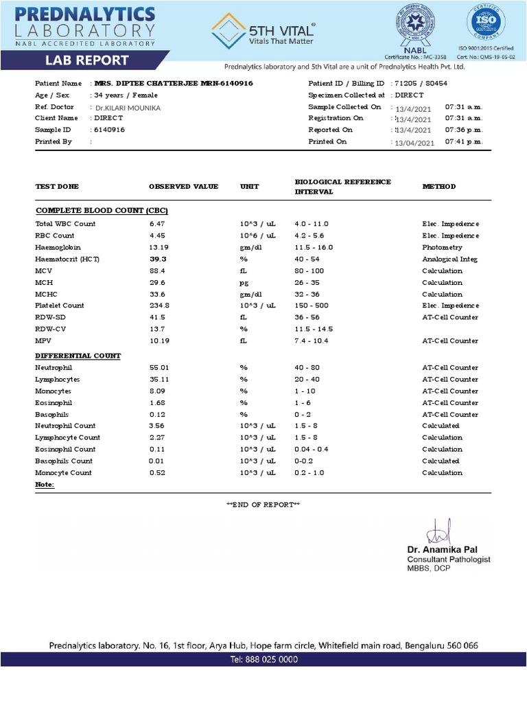COMPLETEVHEMOGRAM | PDF | Medical Specialties | Anatomy
