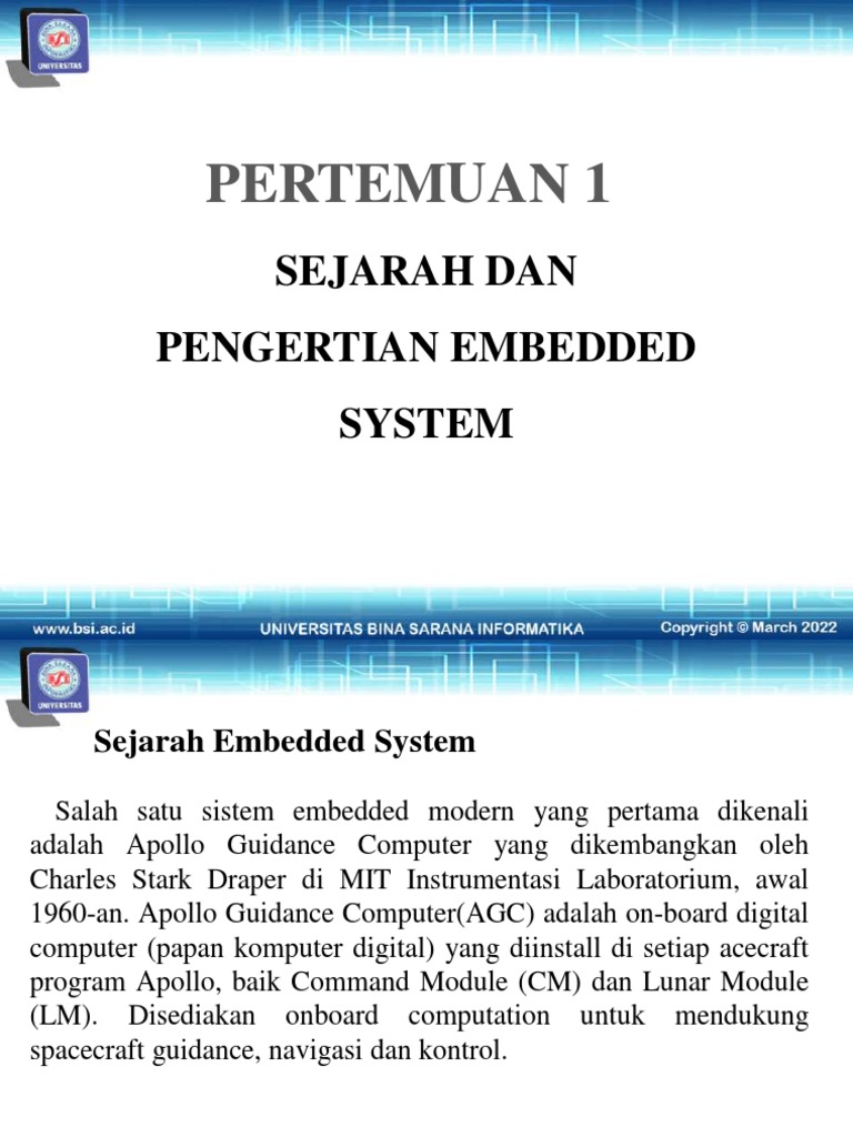 Pertemuan 1: Sejarah Dan Pengertian Embedded System | PDF | Seni | Teknologi & Rekayasa