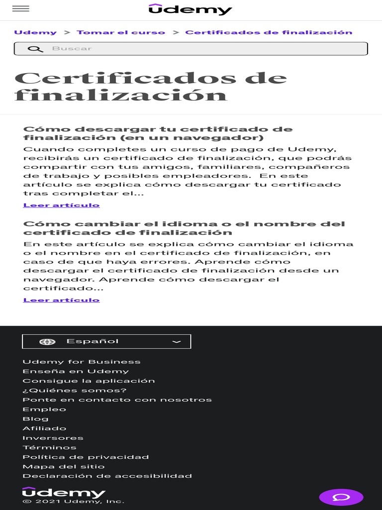 Certificados de Finalización - Udemy | PDF