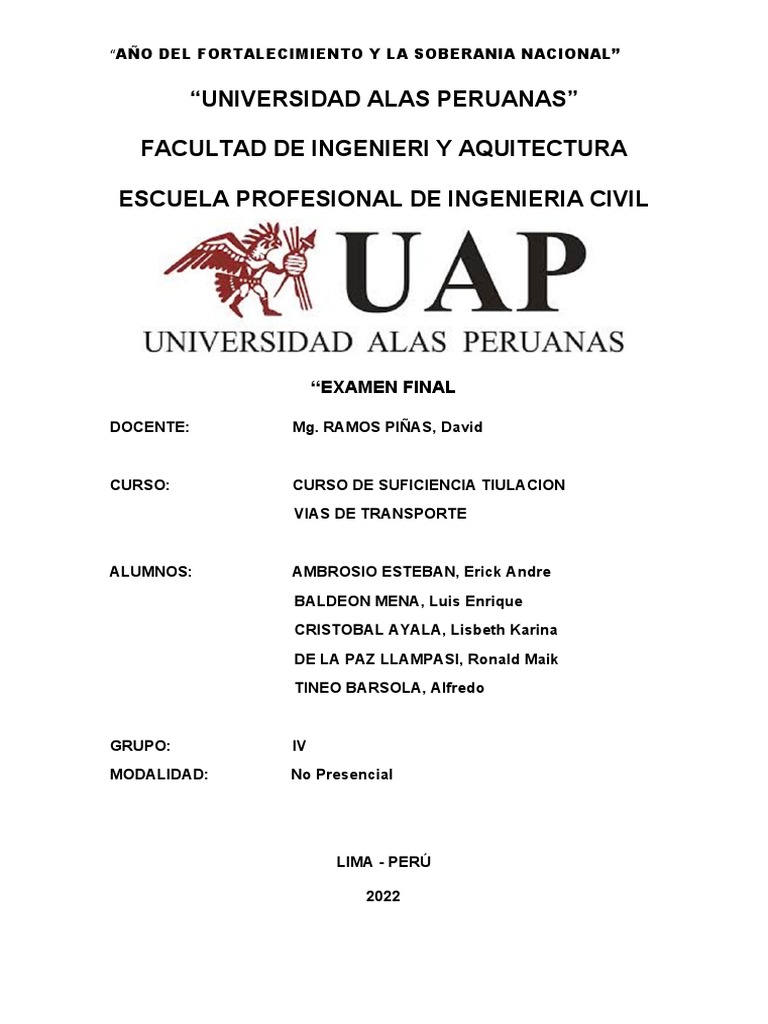 Carátula de Examen Final 2022 | PDF