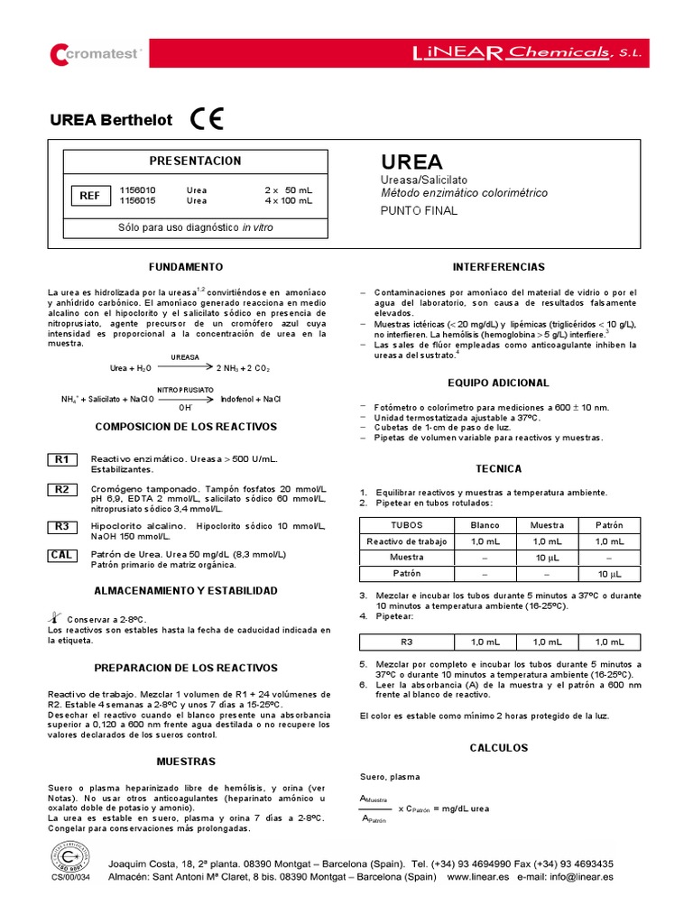 Urea Berthelot 1 | PDF | Química | Especialidades Medicas