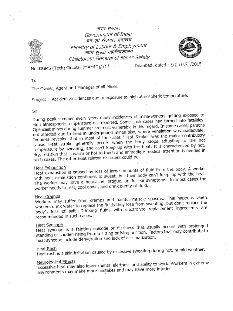 DGMS Circulars 2015 | PDF