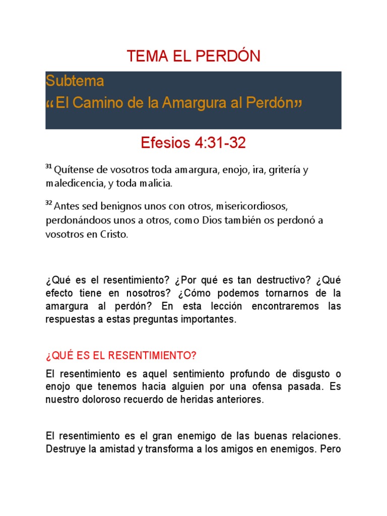 Tema El Perdón | PDF | Perdón | Pecado