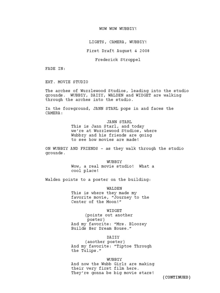 "Lights Camera Wubbzy" Script | PDF