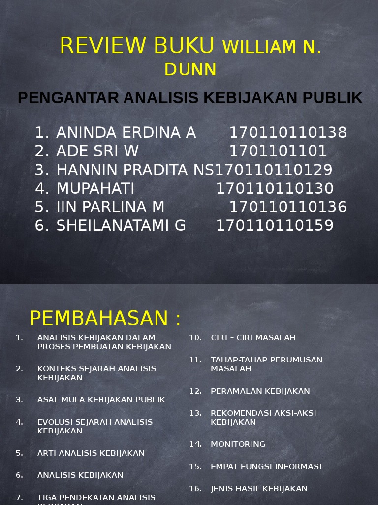 Review Buku William N Dunn | PDF