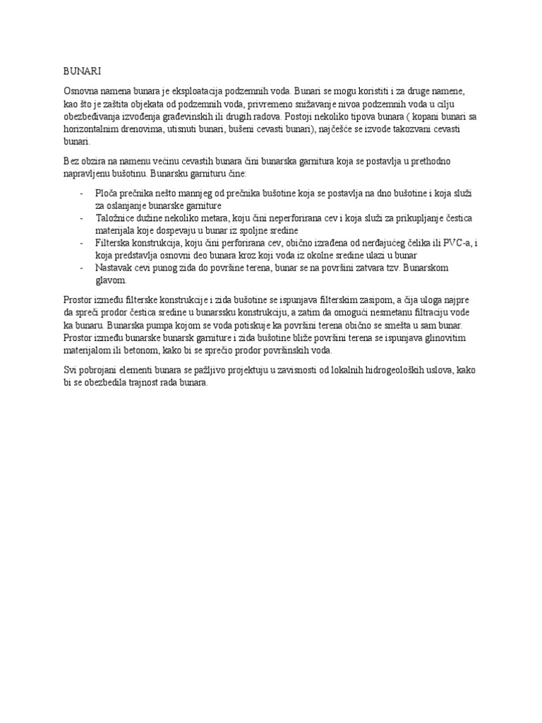 BUNARI | PDF