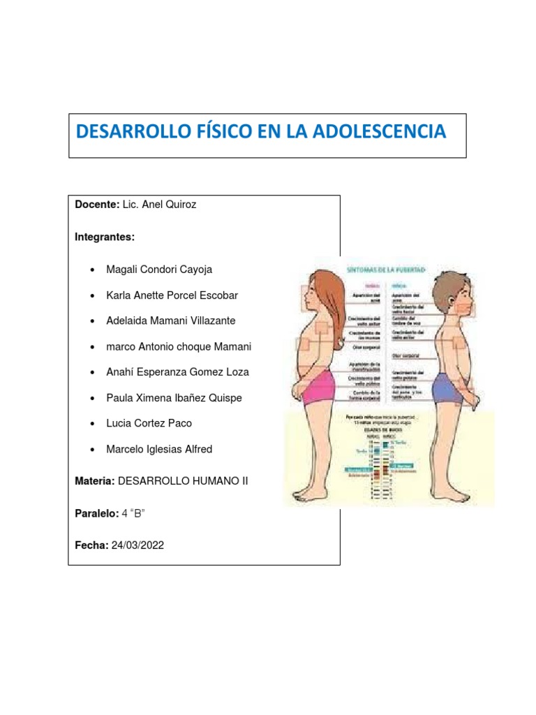 Desarrollo Fisico en La Adolescencia | PDF | Adolescencia | Pubertad