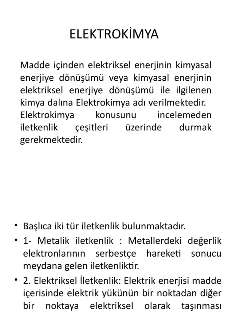 ELEKTROKİMYA | PDF