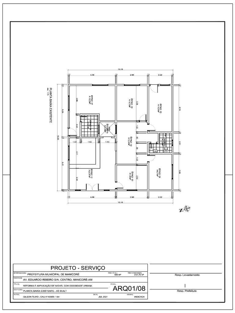 Arq 001 Planta Baixa Existente | PDF