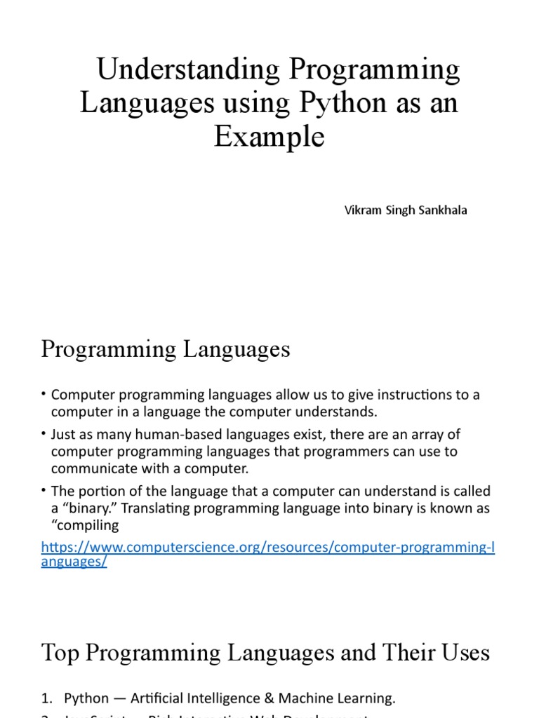 Understanding Programming Languages Using Python As An Example Pdf Functional Programming 