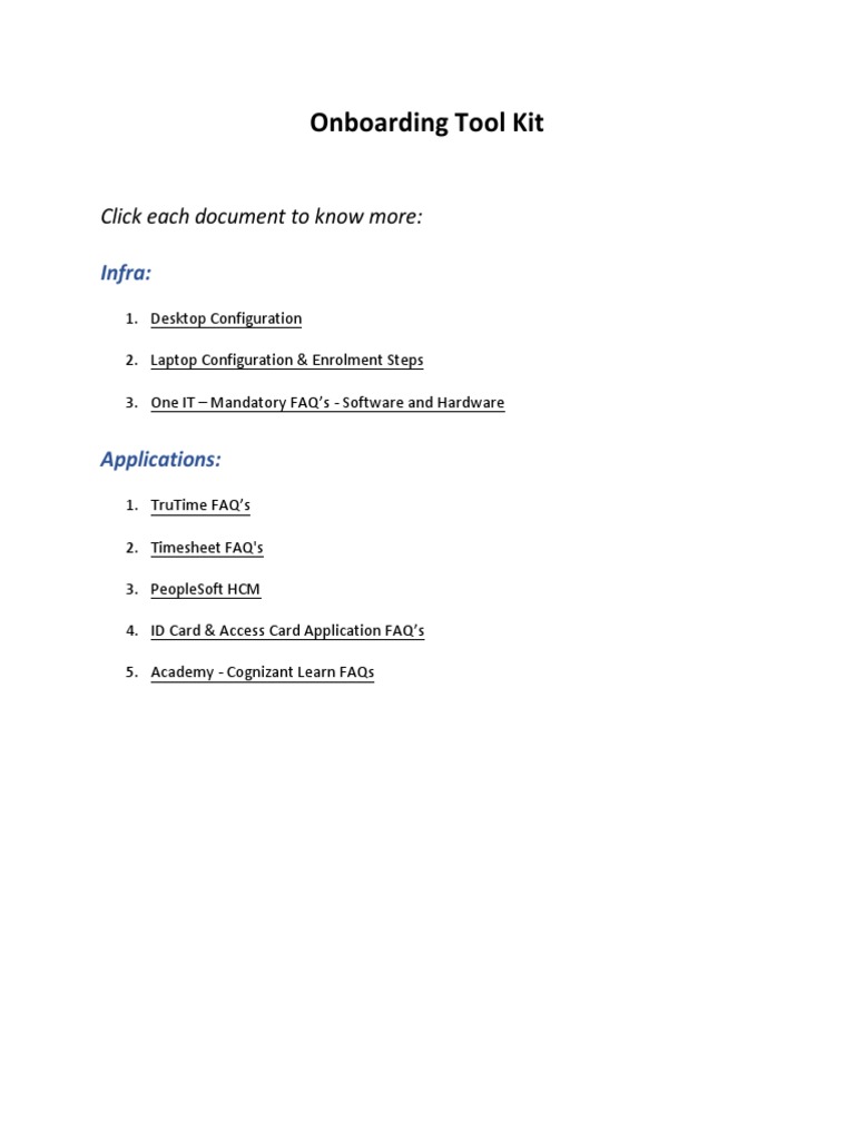 Onboarding Tool Kit | Download Free PDF | Laptop | Internet