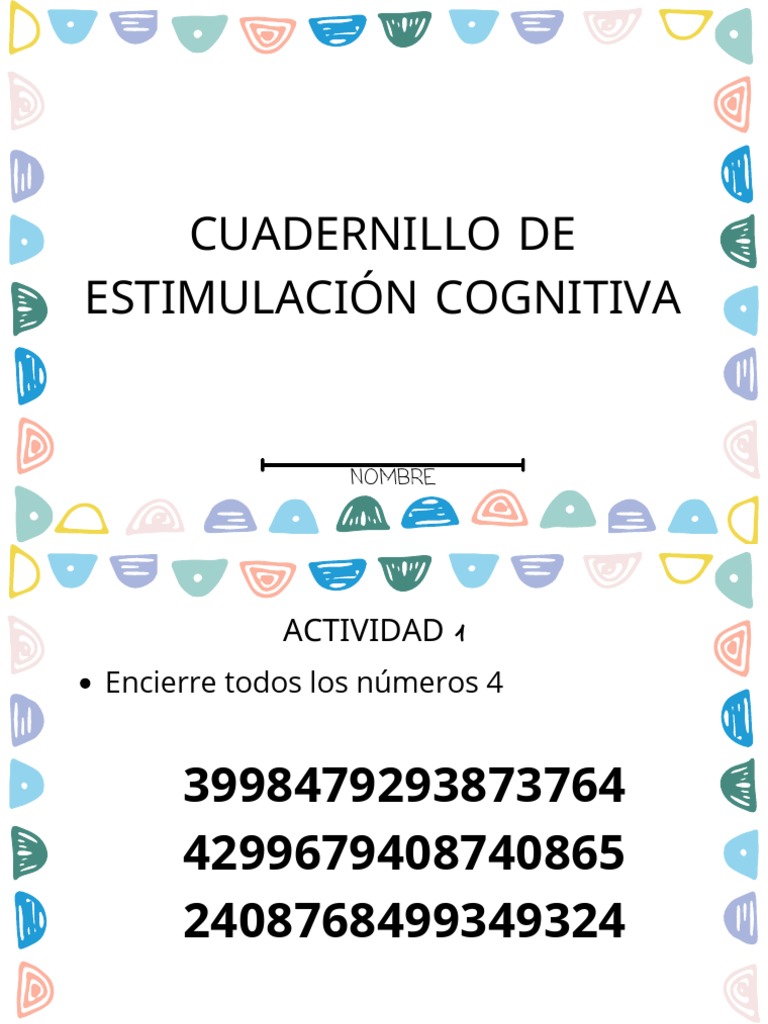 Cuadernillo de Estimulacion Cognitiva | PDF