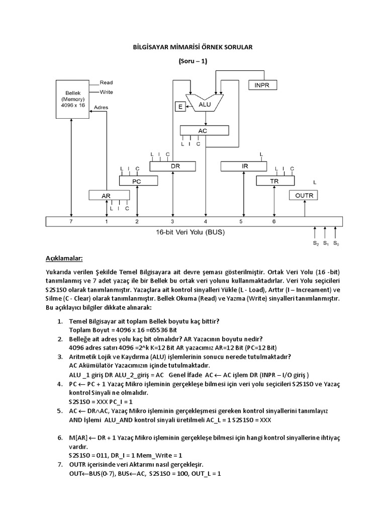 BILGISAYAR MIMARISI ORNEK SORULAR Cozumlu | PDF