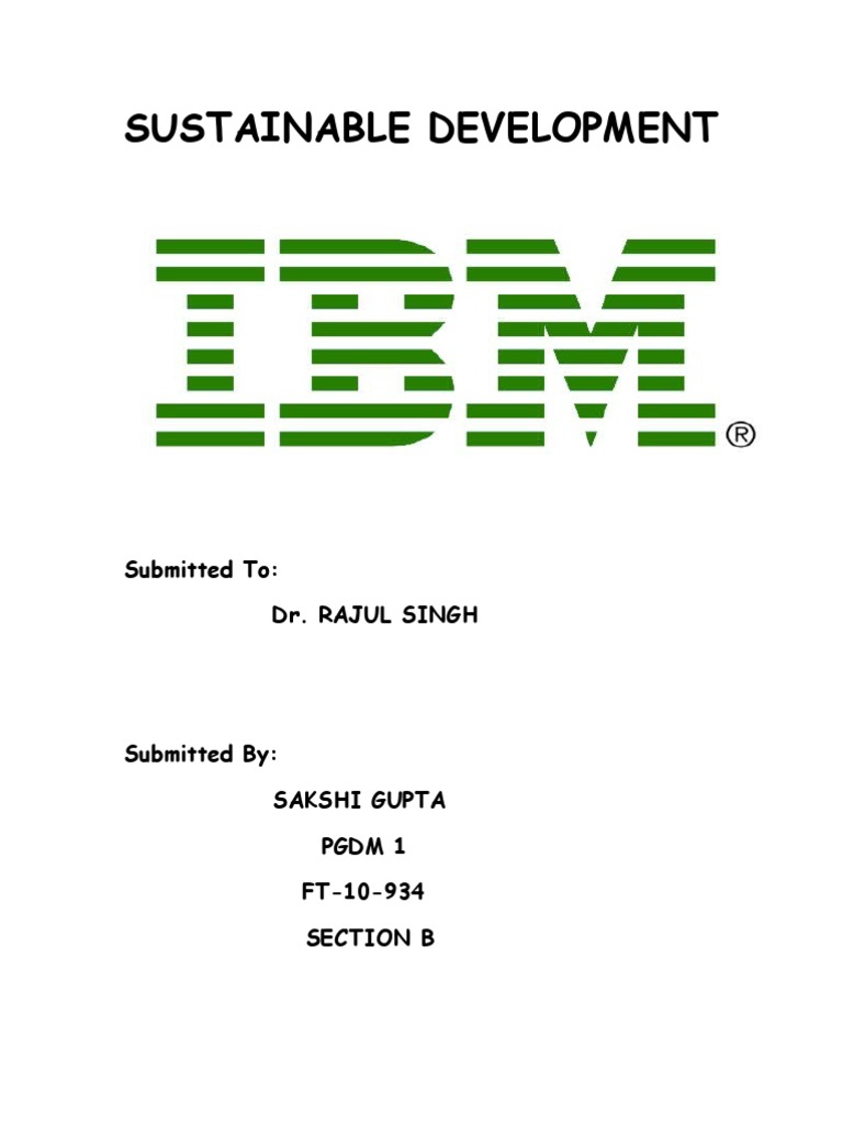 Ibm - Sustainable Dev. | PDF | Waste | Sustainability