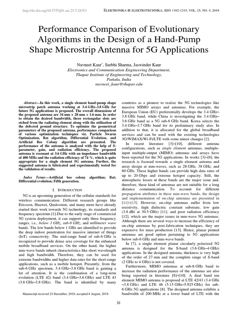 Performance Comparison Of Evolutionary Algorithms Pdf Antenna