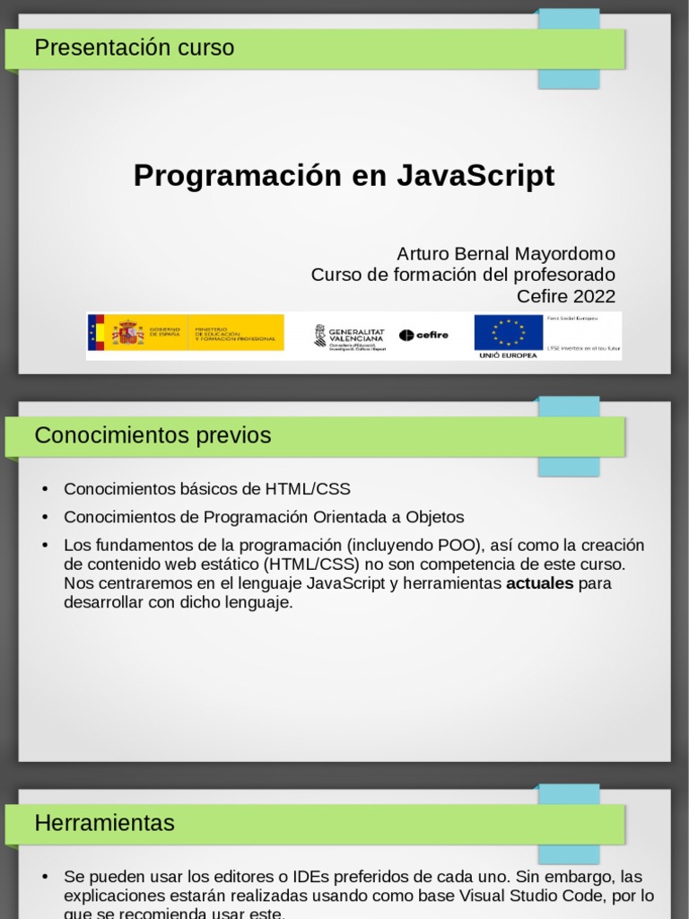 Presentación Javascript | PDF | Script Java | Lenguaje de programación