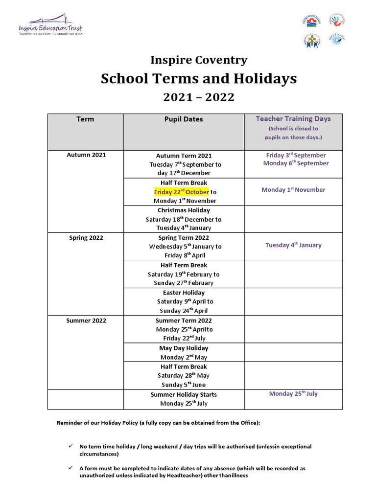 Calendario Escolar 2021-2022 | PDF | Workweek And Weekend
