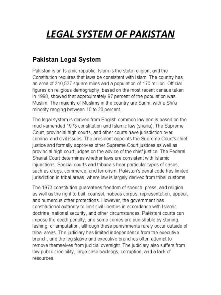 Overview of Pakistan's Legal System | PDF | Supreme Courts | Sharia