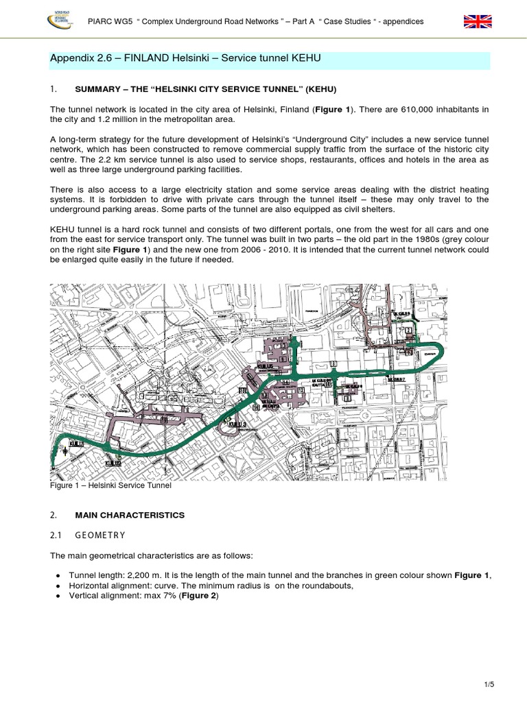 Appendix 2.06 - Finland - Helsinki - Kehu Service Tunnel | PDF | Tunnel ...