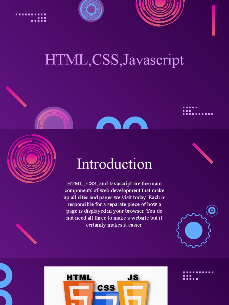 Computing (HTML, CSS, Javascript Presentation) | PDF | Html | Html Element