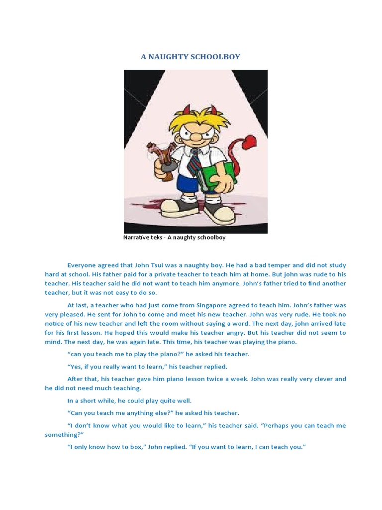 Narrative Teks - A Naughty Schoolboy | PDF