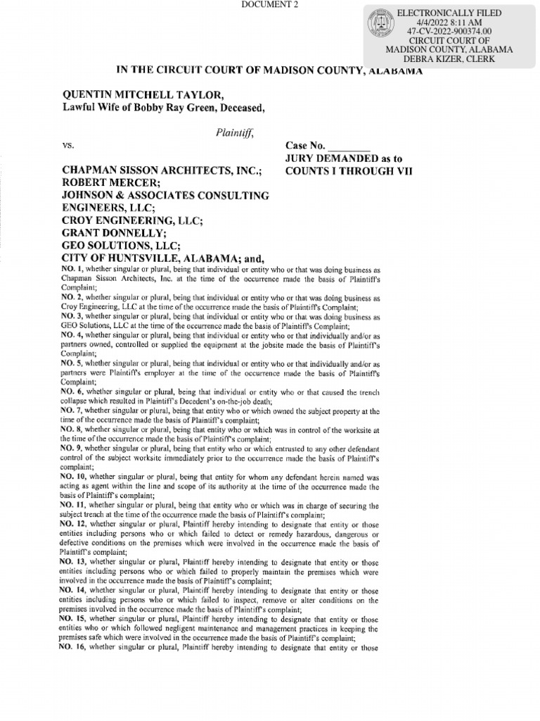 Quentin Taylor Lawsuit | PDF | Damages | Negligence