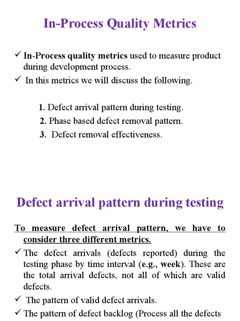 In-Process Quality Metrics | PDF | Software Quality | Computing