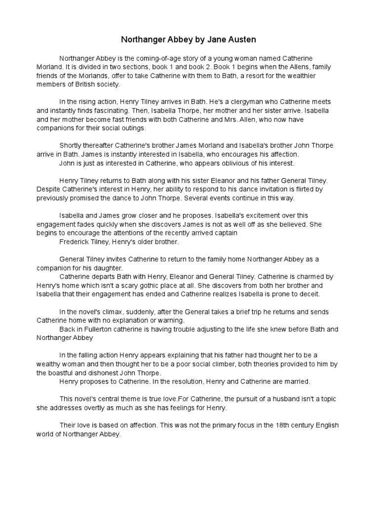 Northanger Abbey by Jane Austen | PDF | Northanger Abbey | Novels