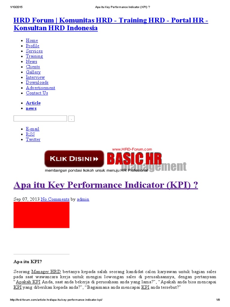 Apa Itu Key Performance Indicator (KPI) | PDF