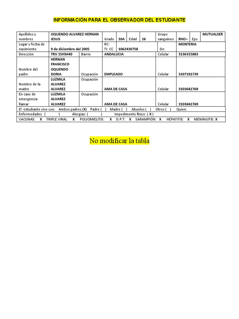 Informacion Del Observador-1 | PDF
