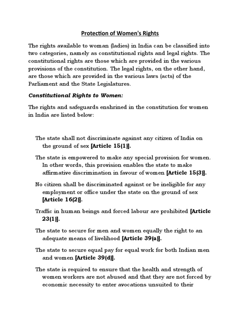 Protection of Women's Rights | PDF | Marriage | Divorce