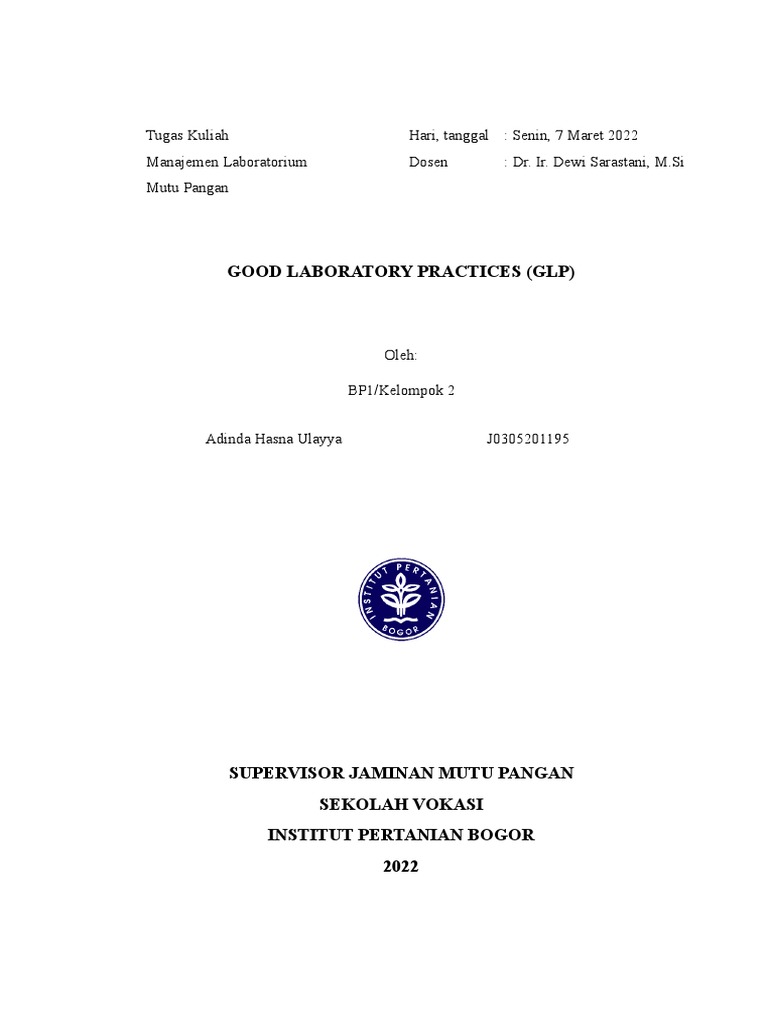 Good Laboratory Practices (GLP) | PDF | Kesehatan Holistik