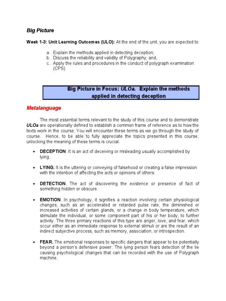 Explaining the Methods of Detecting Deception: From Ancient Ordeals to Modern Observation ...