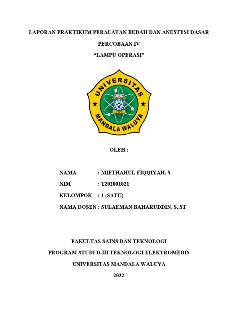 LAPORAN Lampu Operasi | PDF