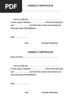 Work and Conduct Certificate | PDF