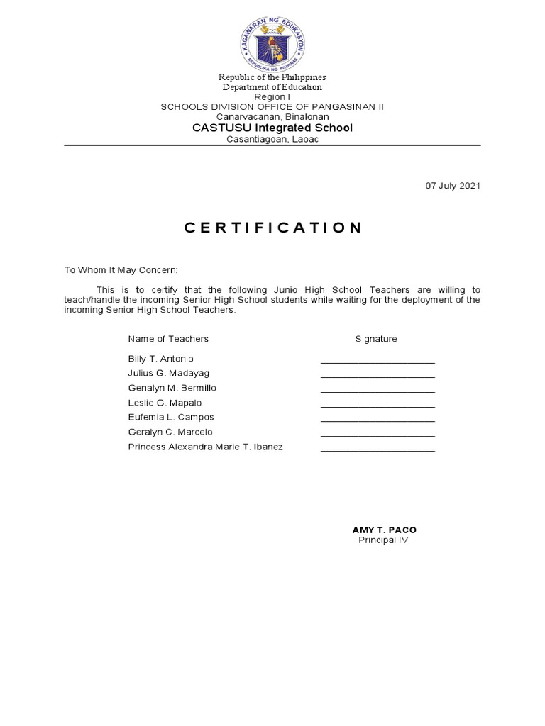 Certification of Teachers | PDF
