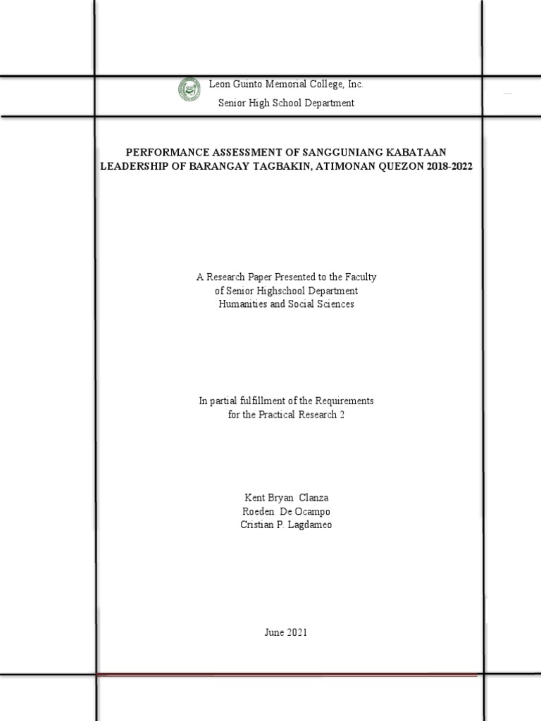 Thesis - Clanza de Ocampo Lagdameo - HUMSSblk2 AutoRecovered 2 | PDF ...