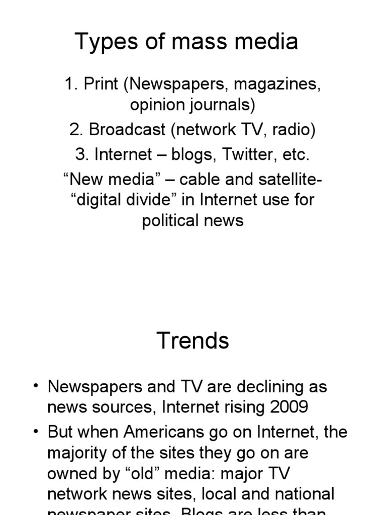 Types of Mass Media | PDF